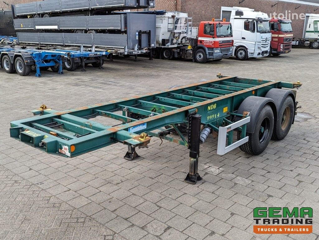 Flandria OP CC 2A 20FT 2-Assen ROR DrumBrakes - Leaf Suspension - 3120KG poluprikolica za prevoz kontejnera