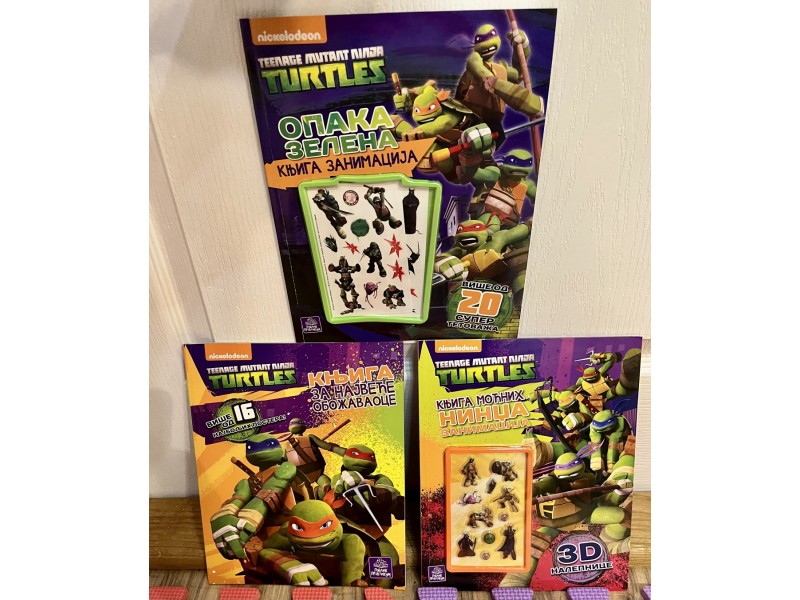 3 NOVE knjige NINDzA KORNJACE TMNT Ninja Turtles SVE