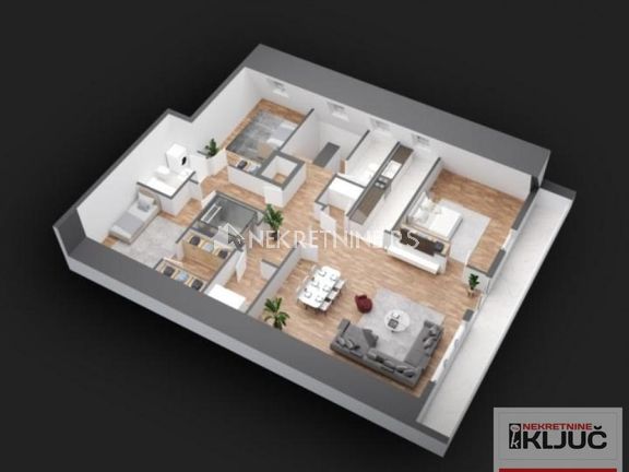 NOVO NASELJE, 117m2, Četvorosoban-Penthouse