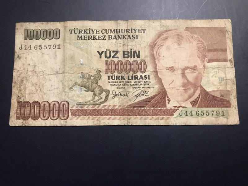 TURSKA 100 000 LIRA.