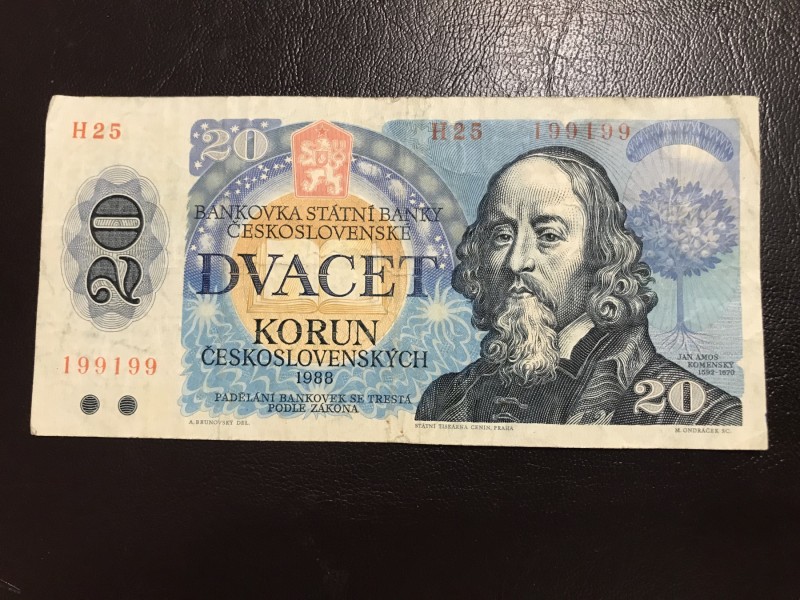 ČEHOSLOVAČKA 20 KRUNA.1988.