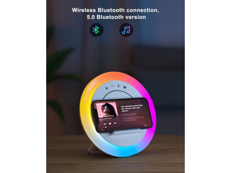 4 u 1 Bluetooth zvučnik,RGB svetlo,Bežični punjač