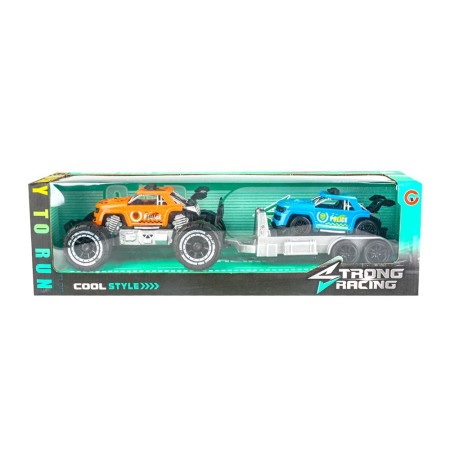 Set 2 trkačka automobila i prikolica ( 1002348 )