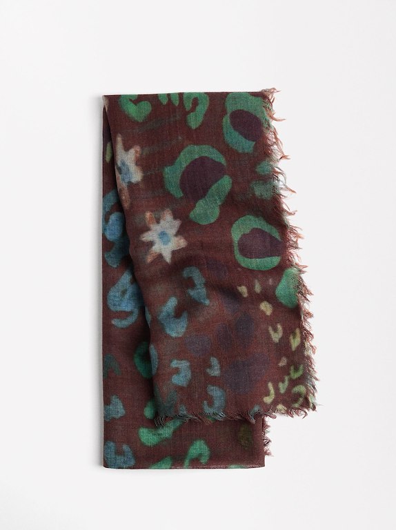 WOOL SCARF WITH PRINT