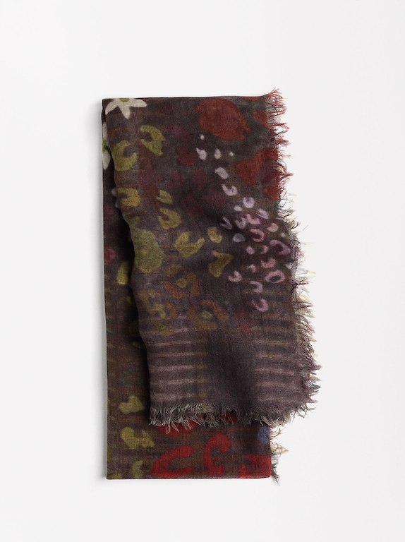 WOOL SCARF WITH PRINT