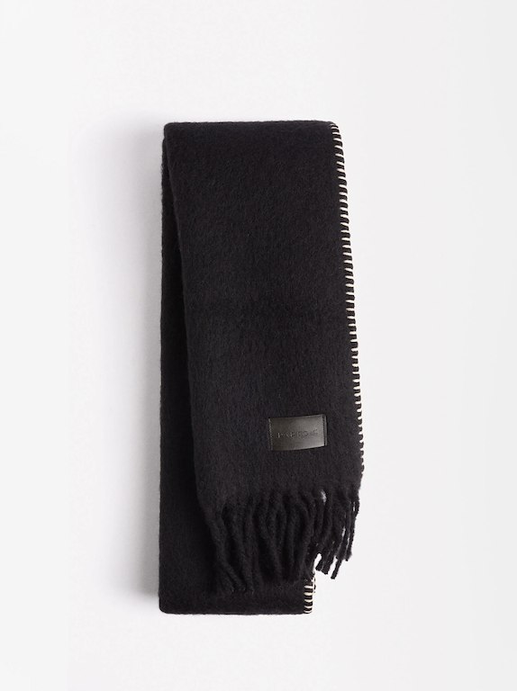 WOOL BLENDED FRINGES SCARF