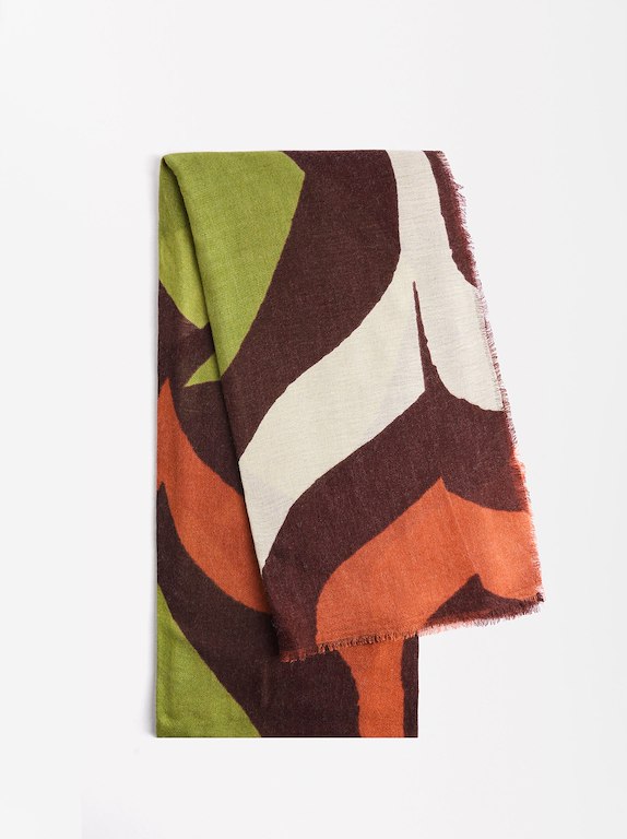 WOOL SCARF WITH PRINT