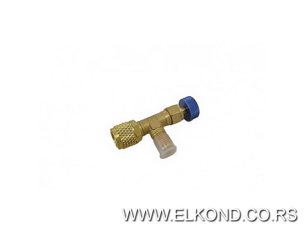 Priključni ventil lock valve 1/4M-1/4F plavi R22 404 407 HC-1222