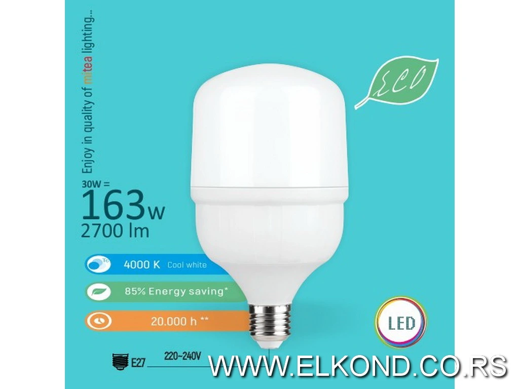 Led sijalica 30W E27 4000K LED ECO MITEA