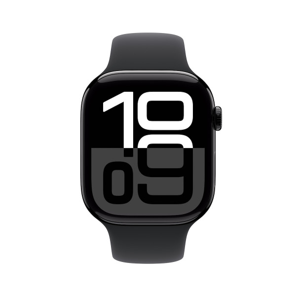 Apple Watch Series 10 GPS 42mm Jet Black Aluminium Case with Black Sport Band - M/L