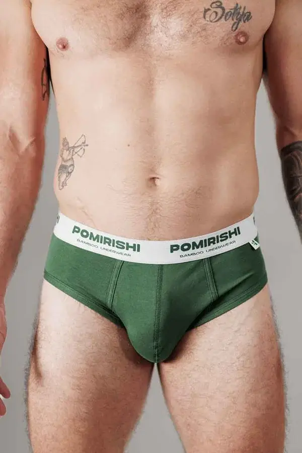 POMIRISHI BAMBOO UNDERWEAR Muške slip gaće, Zelene