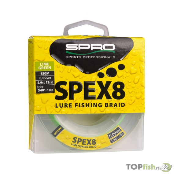 SPRO SPEX8 Lime green 150m struna