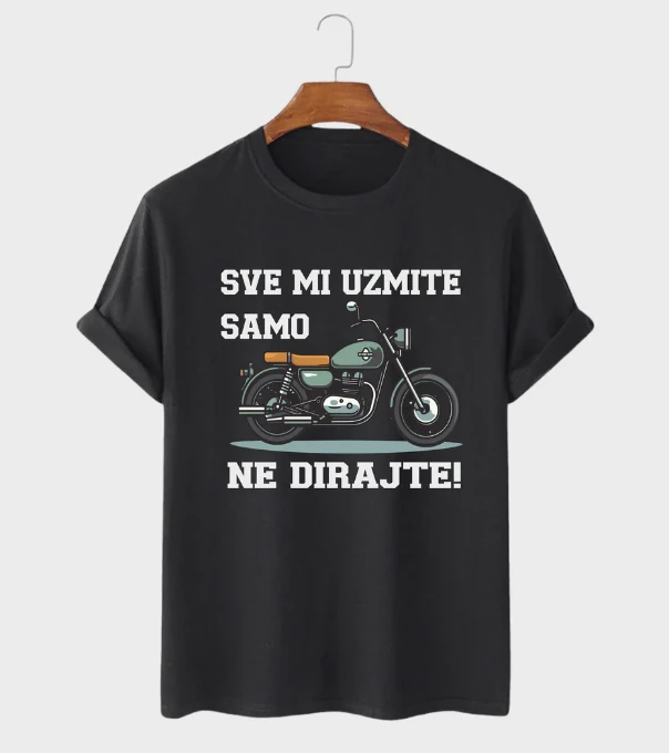 MAFIMI Majica Sve mi uzmite samo motor ne dirajte, Crna