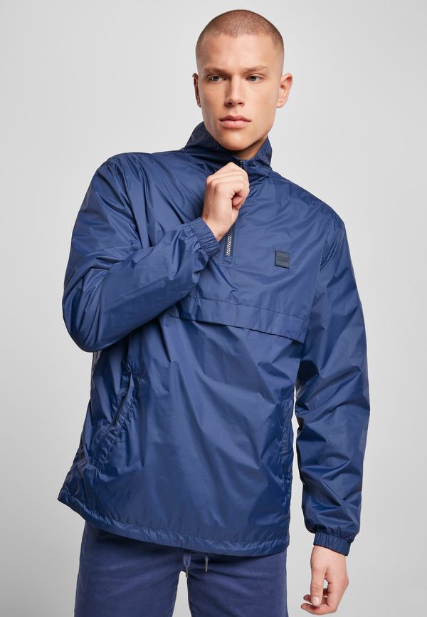 STAND UP COLLAR PULL OVER JACKET DARK BLUE