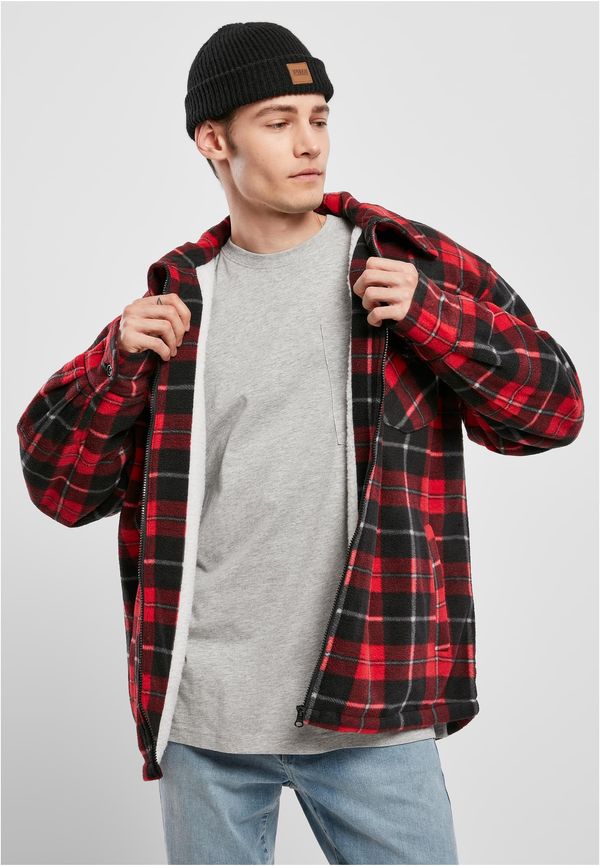 TEDDY LINED PLAID JACKET RED/BLACK