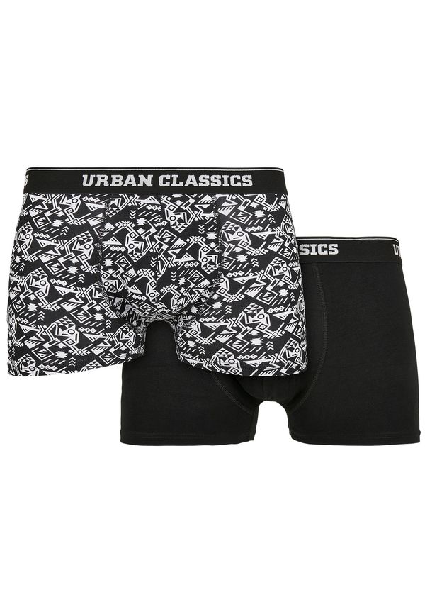ORGANIC BOXER SHORTS 2-PACK DETAIL AOP+BLACK