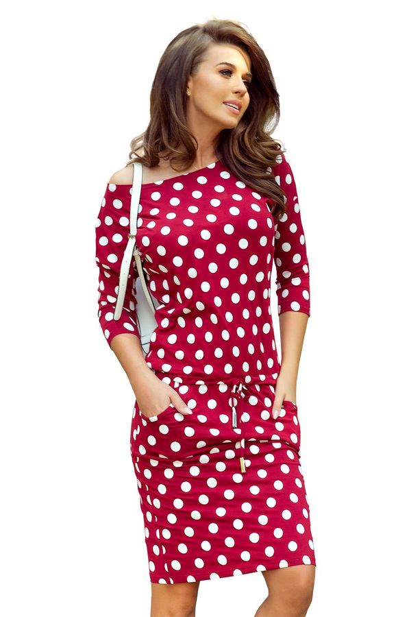 NUMOCO POLKA DOT SPORTS DRESS WITH TIES AND POCKETS