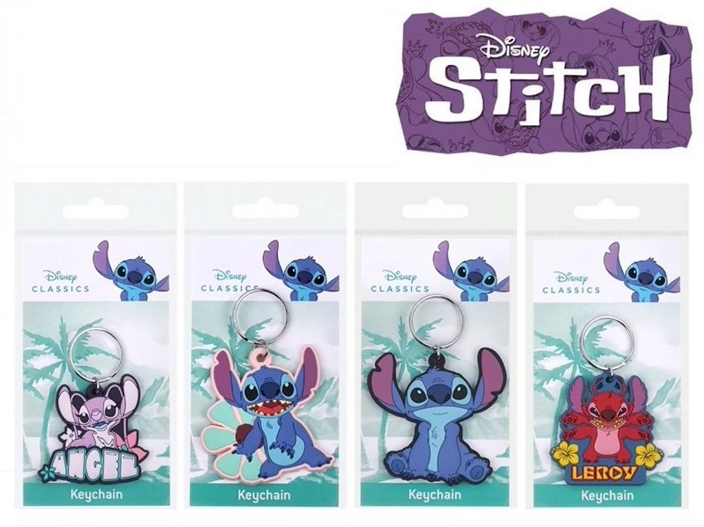 LILO & STITCH PRIVEZAK ZA KLJUCEVE 2D PVC 4 ASS 8X8CM CENA ZA 1 KOM