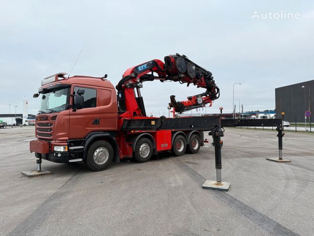 Scania G490 8x4 EFFER L1750 L8S + Fly Jib L6S kamion s ravnom platformom