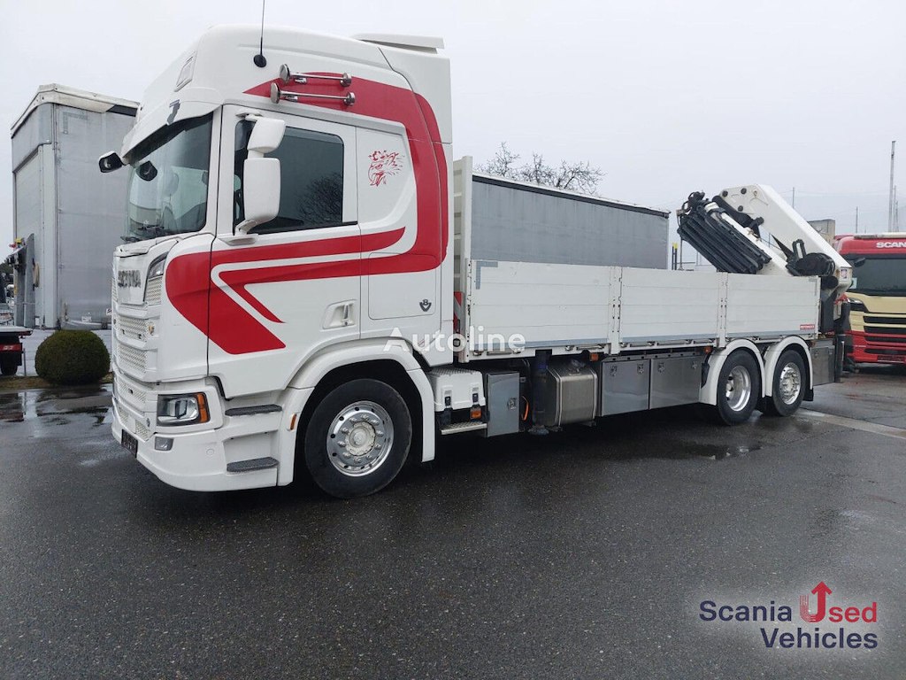 Scania R 580 B6x2*4NB E6 Pritsche HMF 5020-K5 kamion s ravnom platformom