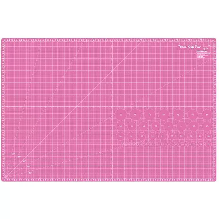 TEXI Podloga za sečenje materijala sa kružnim sekačem, 90x60, Roze
