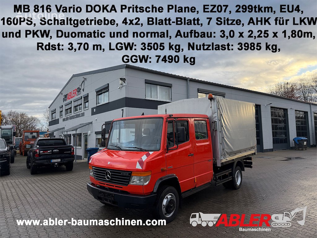 Mercedes-Benz 816 D Vario DOKA Pritsche Plane kamion s ceradom