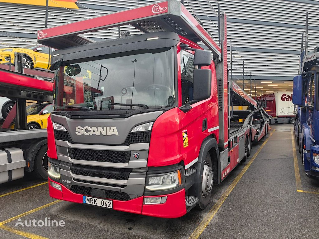 Scania P450 autotransporter + prikolica autotransportera