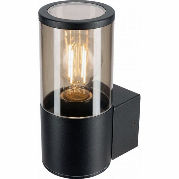 ZIDNA LAMPA M914S CRNA SMOKY 1xE27 IP54