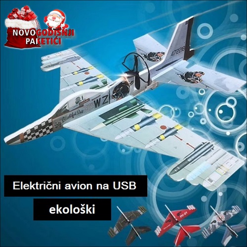 Svetleći električni avion koji leti