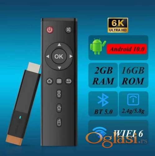 T2 Smart tv box stick sa blutootom 5.0 sluzi za gledanje besplatne kablovske televizije.