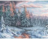 Diamond embroidery mosaic kit `Winter sunset`, 48cm x 38cm, Collection D`Art