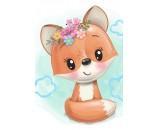 Diamond embroidery mosaic card kit `Fox cub`, 12cm x 17cm, Collection D`Art