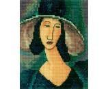 Cross-Stitch Kit `Portrait of woman in hat`, 10cm x 13cm, RTO