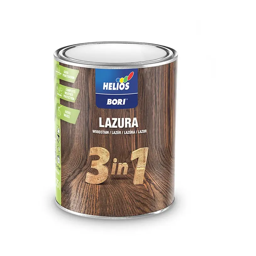 HELIOS BORI WOODSTAIN Premaz 3 in 1, 0,75l, Orah 4