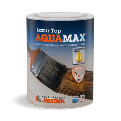 MAXIMA Transparentni debeloslojni lak AQUAMAX Lasur TOP, 0.65L, Orah