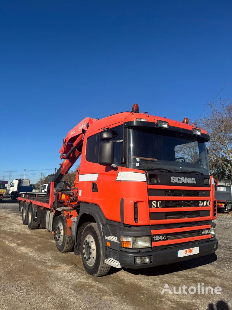 Scania 124G 400 kamion s ravnom platformom