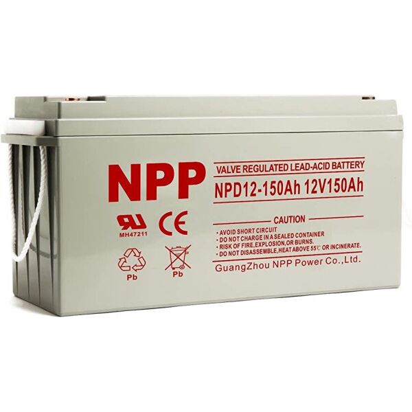 NPP NPG12V-150Ah, GEL BATTERY, C20=150AH, T16, 485*172*240*240, 38,5KG, Light grey