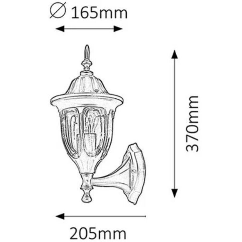 Rabalux 8342 MILANO Spoljna zidna lampa, E27, 1x MAX 60W, IP43