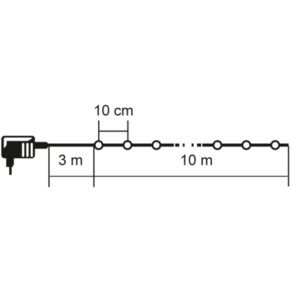 Modee Lighting ML-C2009 Lampice za jelku sa 100 toplo belih LED dioda, 10m toplo bele