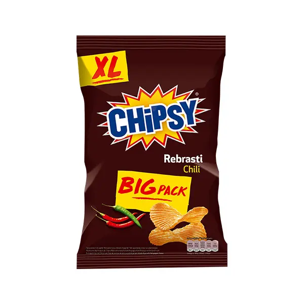 CHIPSY Čips Rebrasti Chilli XL, 210g