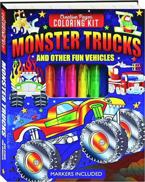 Creative Pages Coloring Kit: Monster Trucks And Other Fun Vehicles