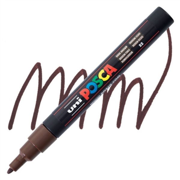 POSCA UNI MARKER PC-3M BRAON TAMNO 22 DARK BROWN POSCA