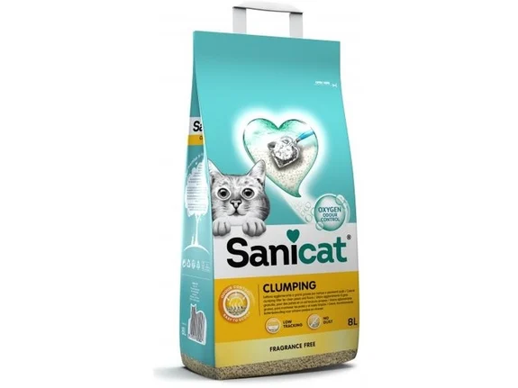 Sanicat Grudvajući posip za mačke Clumping Unscented 8L