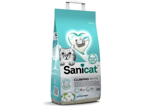 Sanicat Grudvajući posip za mačke Clumping White Cotton - 20l