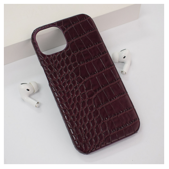 Maska Croco Leather za iPhone 13 bordo