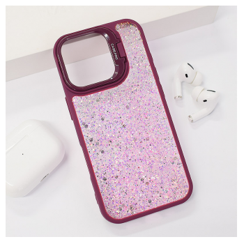 Maska Crystal Dots za iPhone 16 bordo