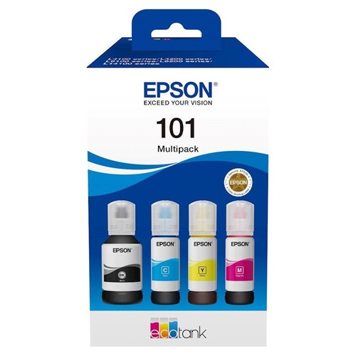 Epson Original Printer Ink 101 EcoTank 4-colour Multipack (337 ml) ink bottle | C13T03V64A