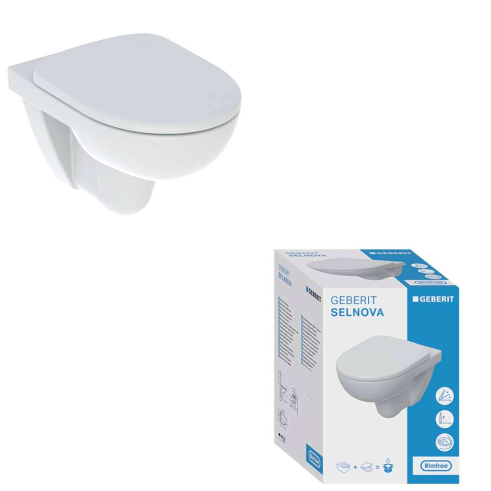 Geberit SELNOVA set 501.751.00.2
Selnova set konzolna wc šolja rimfree sa wc daskom softclose, takeoff – 501.751.00.2