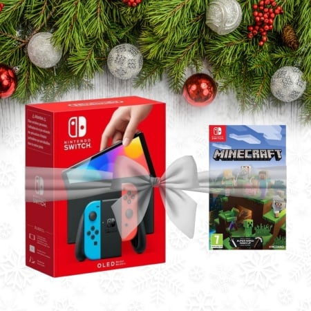 Konzola Nintendo Switch OLED Model Neon Red and Blue + Minecraft