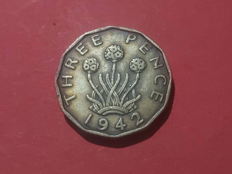 Britanija - three pence 1942 god